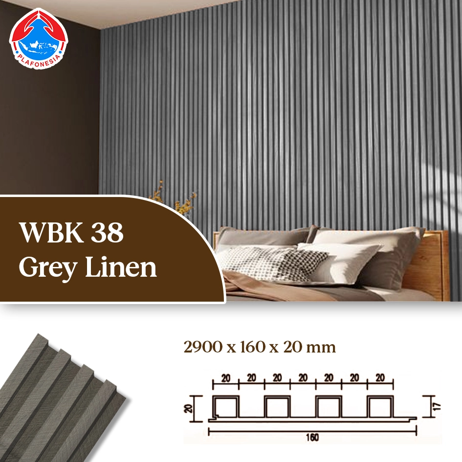 WPC Wall Panel WBK38-20 Grey Linen - Plafonesia Premium | Plafon PVC ...