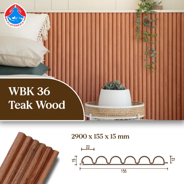 WPC Wall Panel Plafonesia WPC 101-SL Golden Teak - Plafonesia Premium ...